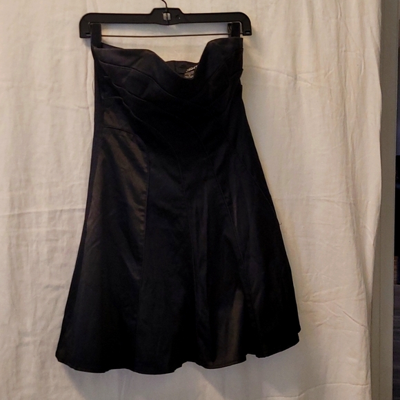Dresses | Vintage 198s Black Strapless Satin Cocktail Dress | Poshmark